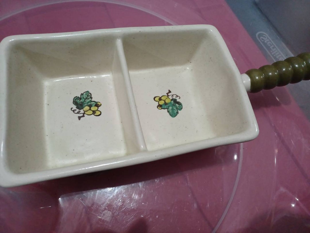 Vintage Metlox Provincial Fruit Divided Server /handle Condition is Pre ...