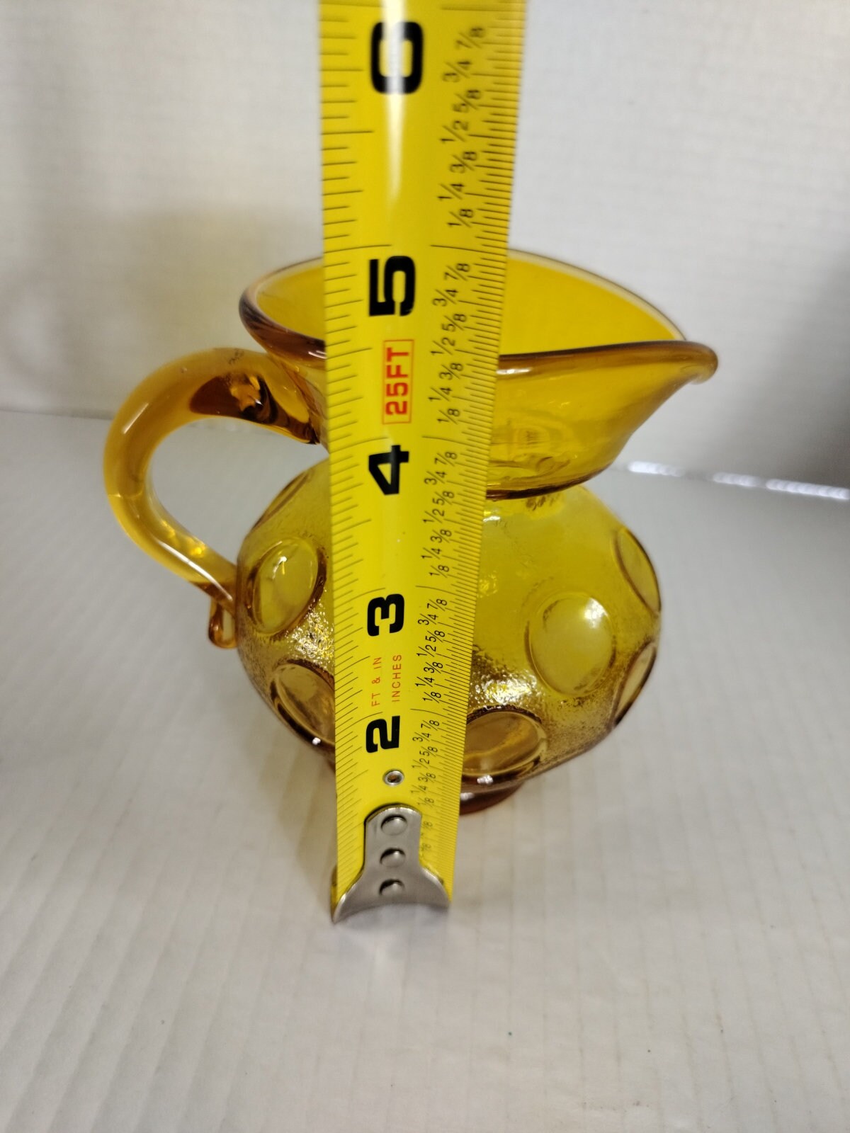 Vintage Kanawha Yellow Amber Coin Dot Glass Pitcher 5" - Etsy