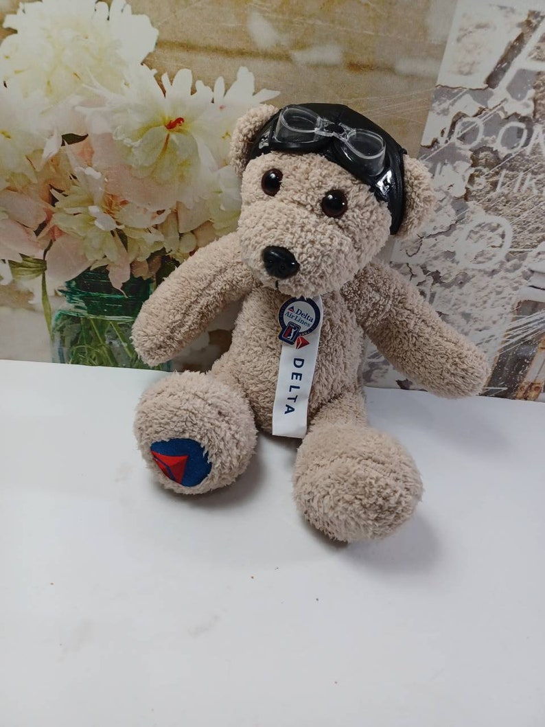 Delta Airlines widget Plush Bear With Jacket - Etsy