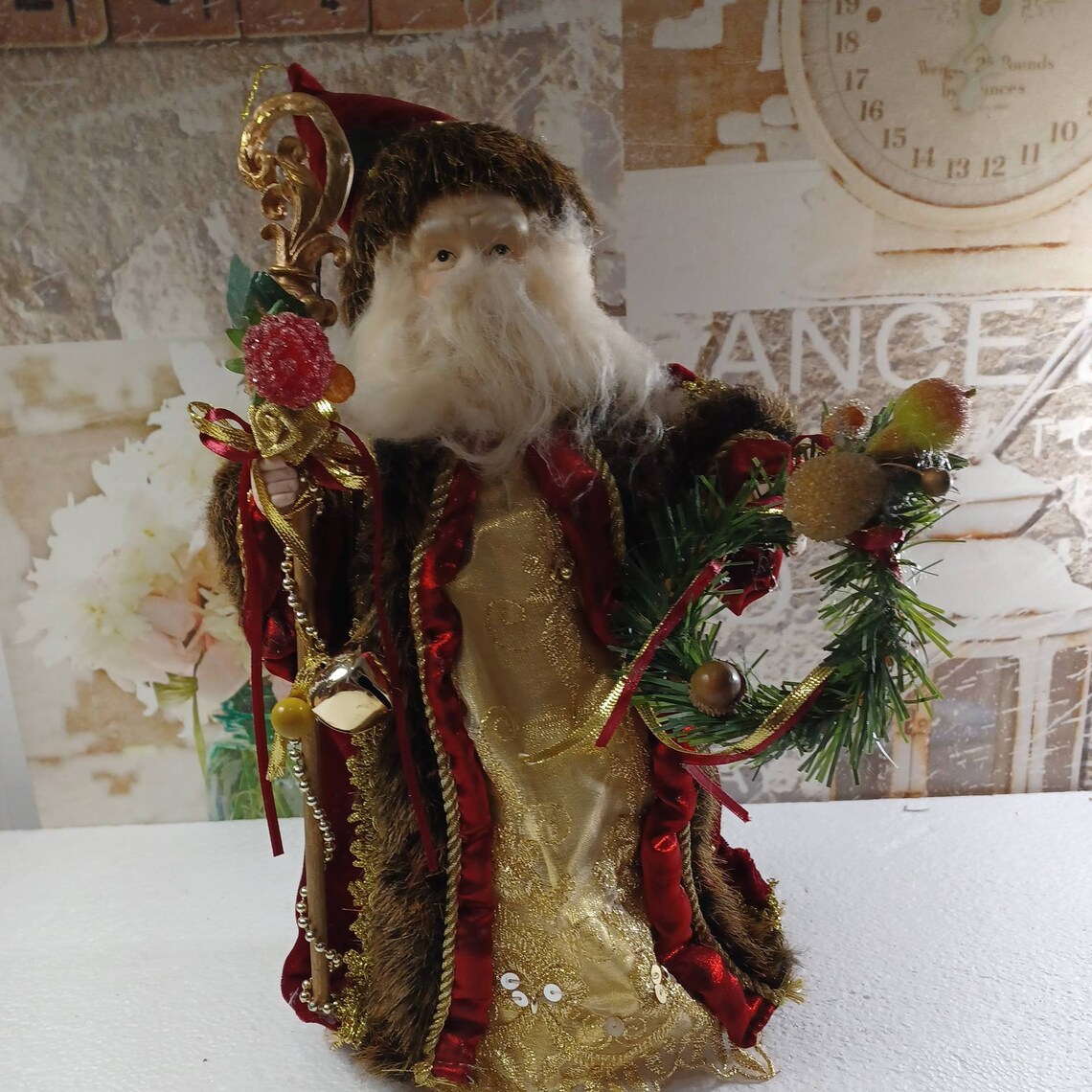 Vintage Christmas Tree Topper/ Table Decor Santa Claus Saint - Etsy