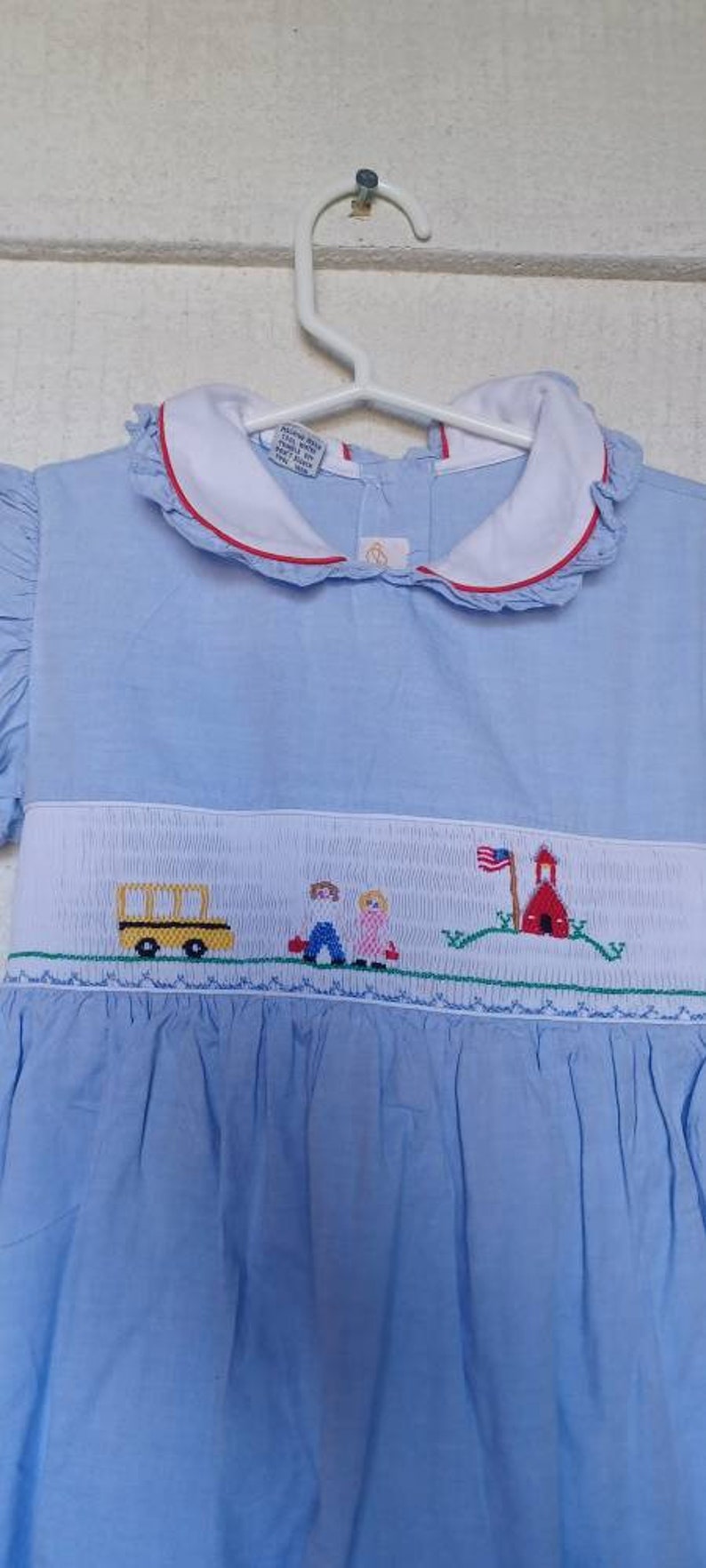 Anavini Girls Smocked School Days Dress Size 6x. Condition is Pre-owned ...