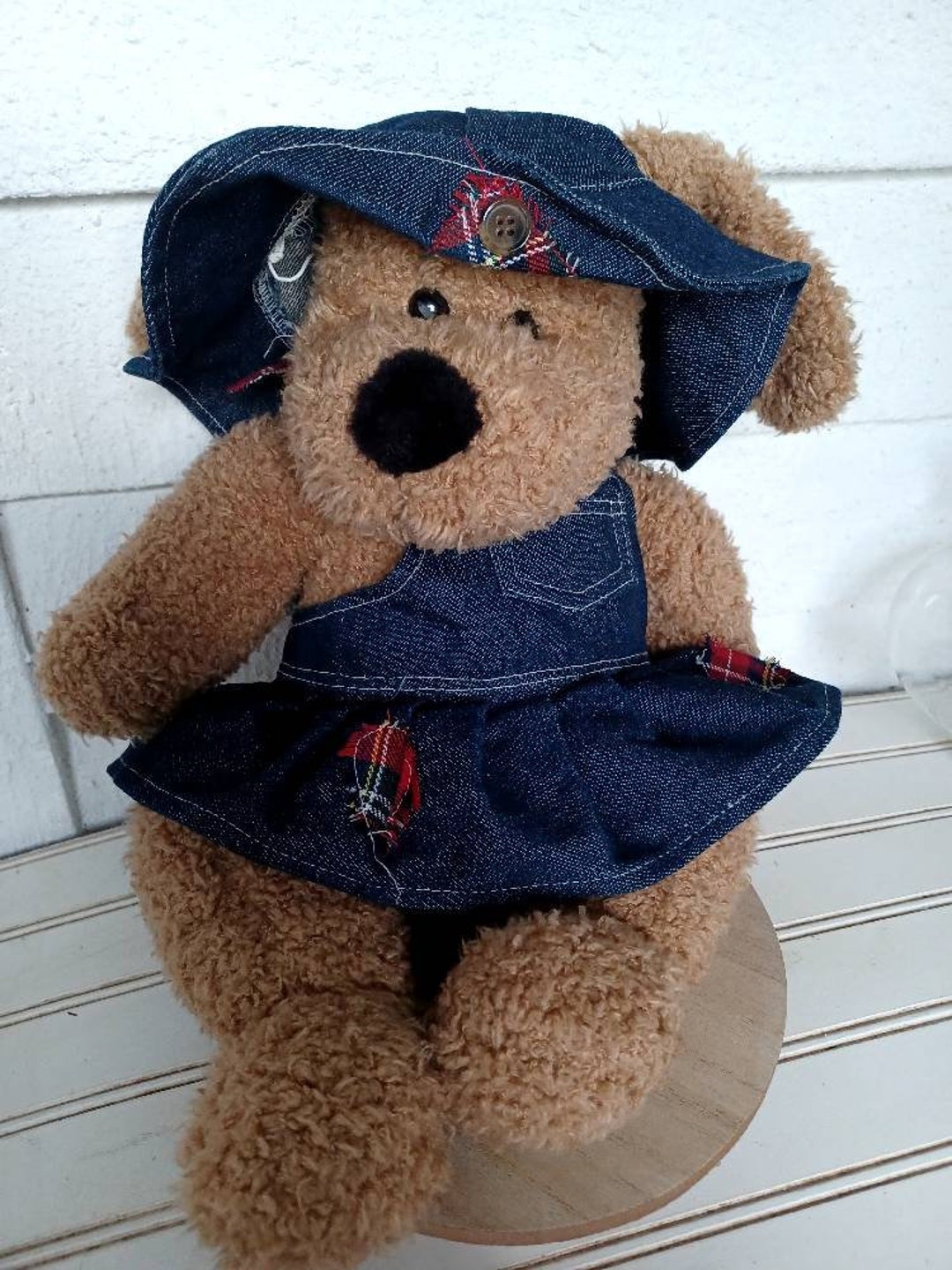 Plush Toy Vintage 2000 Wacky Bear Factory With Dress and Bows Stuffed ...