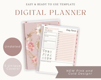 Daily Planner, Pastel, Floral, Boho, Digital Planner, Goodnotes Planner ...