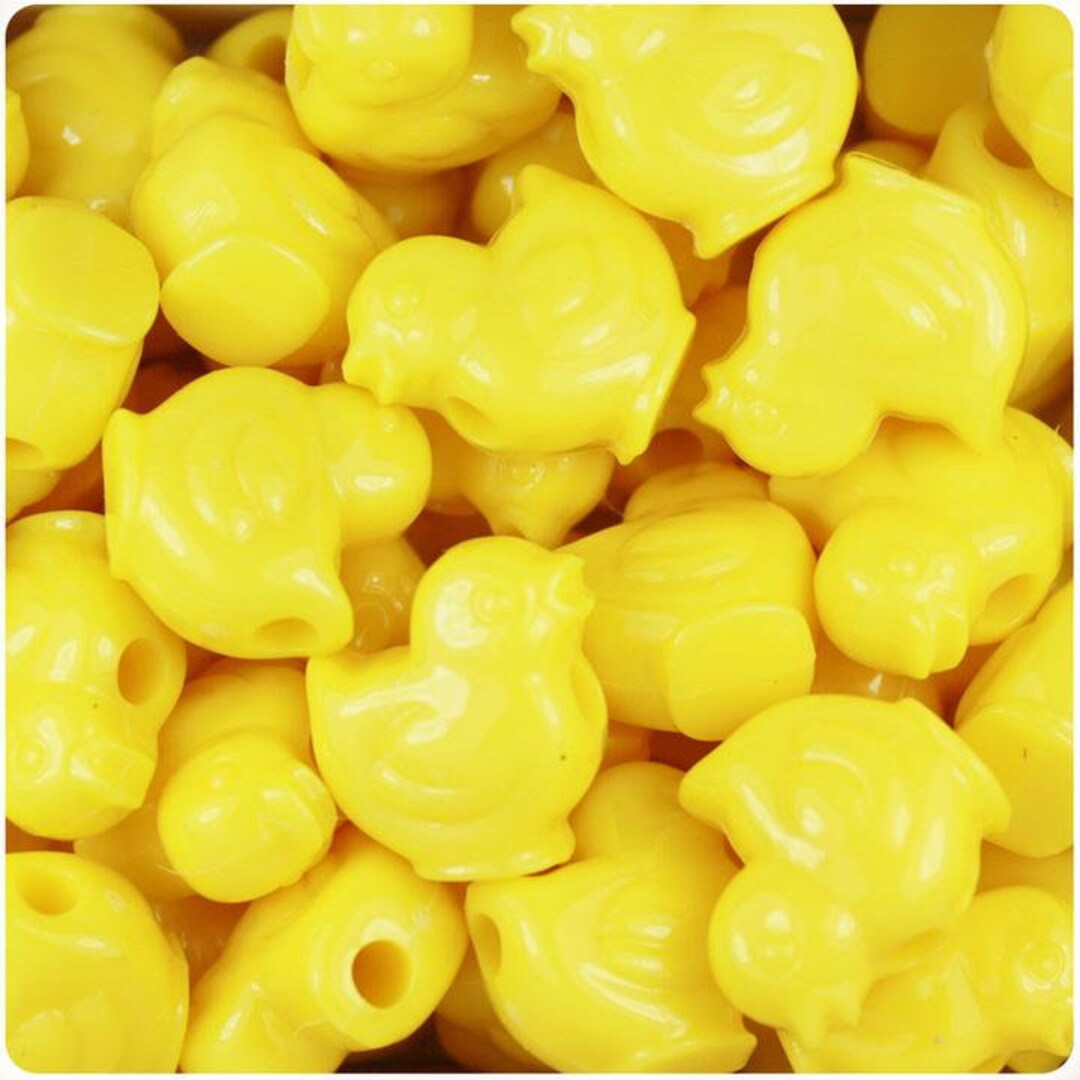 10 Yellow Opaque Chicken Duck Chicks Charms - Etsy