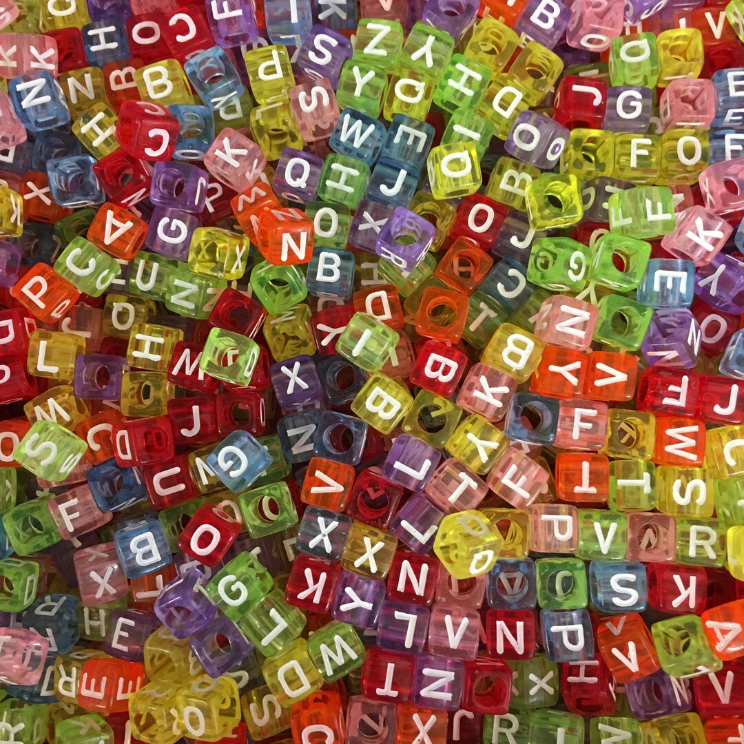 Colour Transparent Alphabet Random A-Z 6mm Square Plastic Pony Beads - Etsy