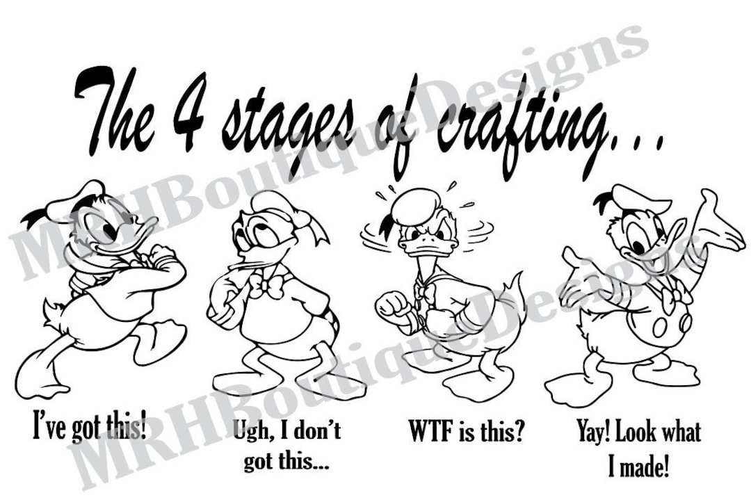 Donald Duck Stages of Crafting - Etsy
