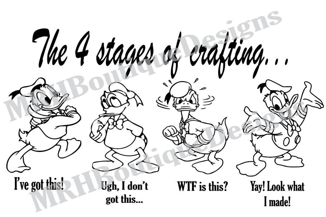 Donald Duck Stages of Crafting - Etsy