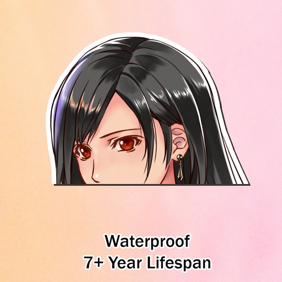 FF7 Tifa Peeker Sticker | Waterproof | Vinyl | Holographic | Magnetic ...
