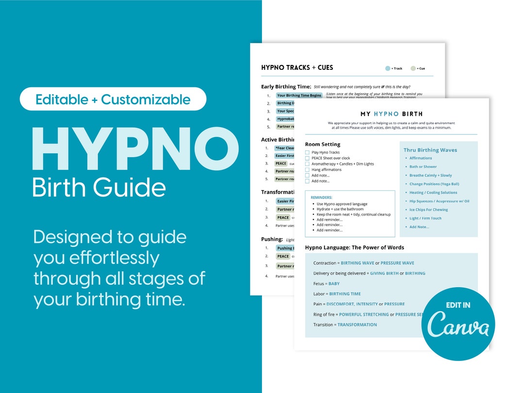 Hypno Birth Guide With Tracks and Cues Instant Download - Etsy