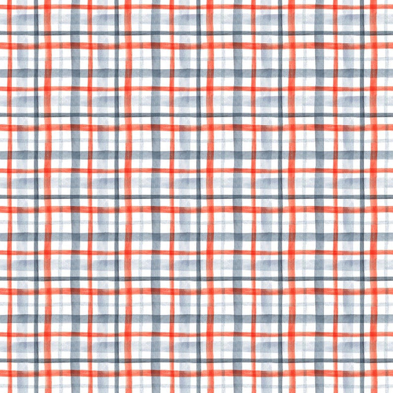 Plaid Cotton Fabric, Red White Blue, Snow Much Fun by Dear Stella ...