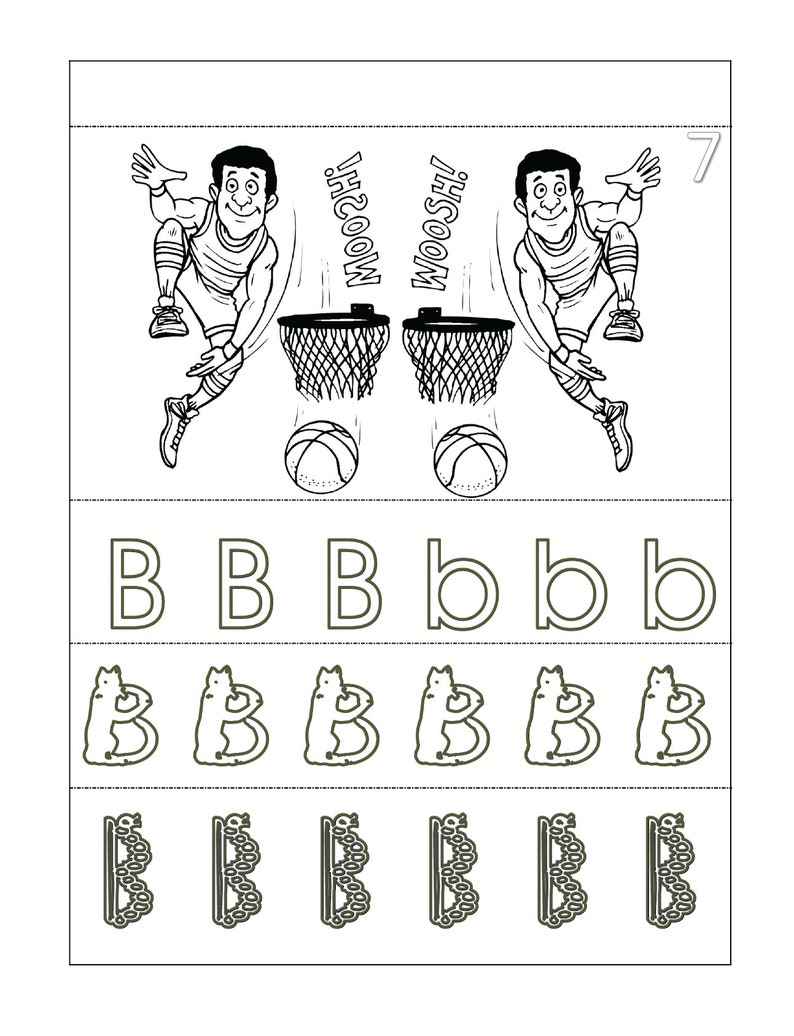 Children's Basketball Themed Alphabet Coloring Book - Etsy