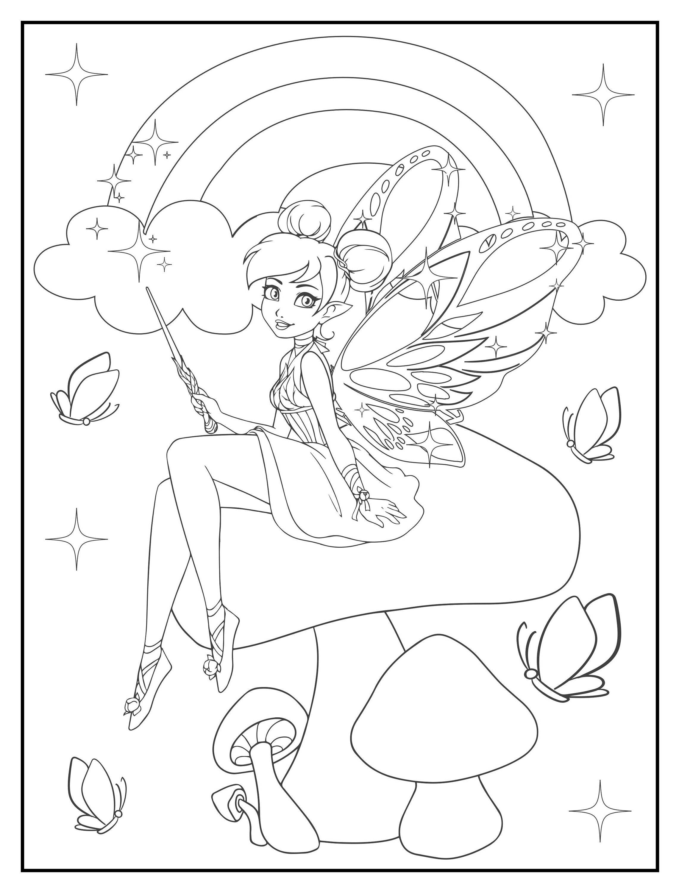 Fairy Themed Coloring Book - Etsy