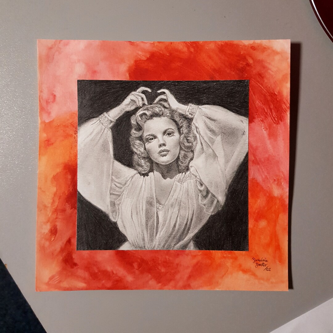 Original Drawing 'judy Garland' on Original Watercolor Painting ...