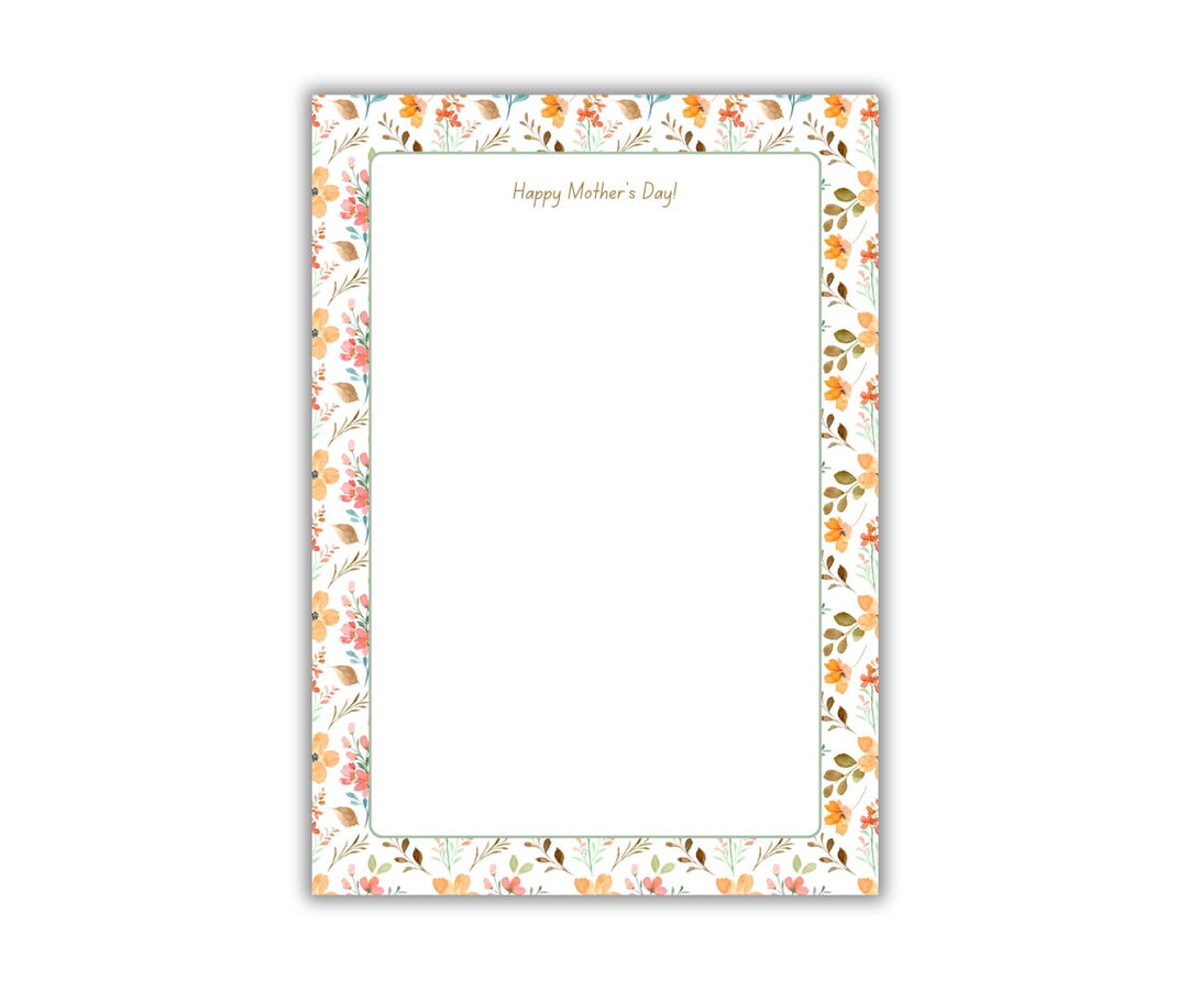 Mother's Day Page Border Design - A4 & US Letter Size Digital Download ...