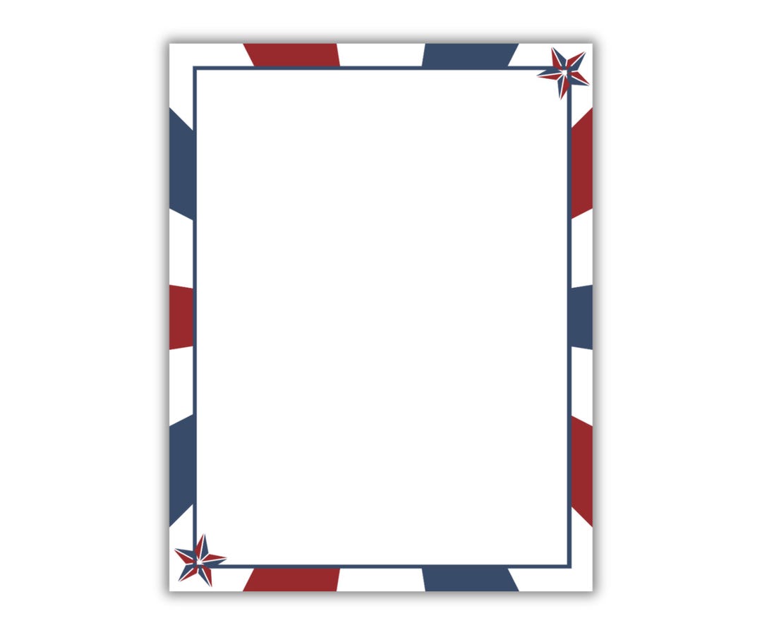4th of July Page Border: Patriotic Stationery (digital Download) - Etsy
