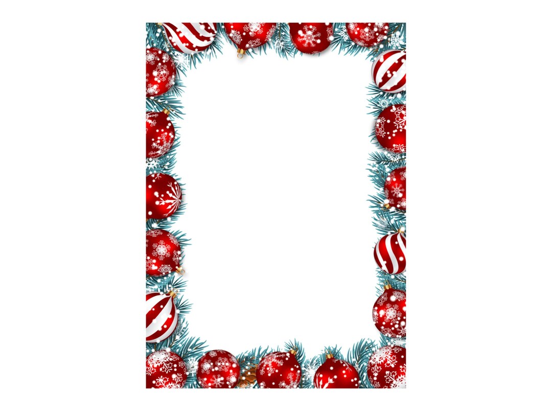 Festive Christmas Page Border | A4 Digital Download | Holiday-themed ...