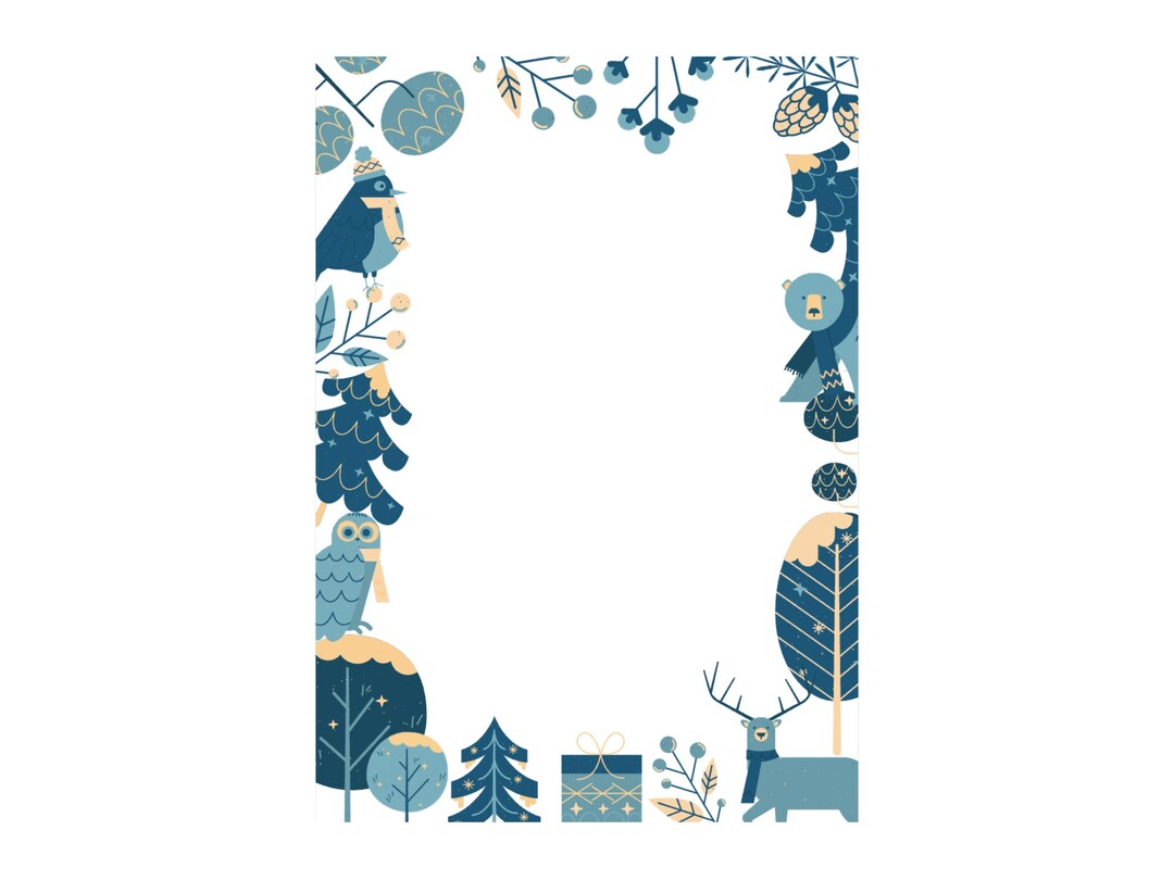 Festive Christmas Page Border A4 Digital Download Holiday-themed ...