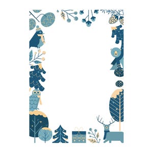 Festive Christmas Page Border A4 Digital Download Holiday-themed ...