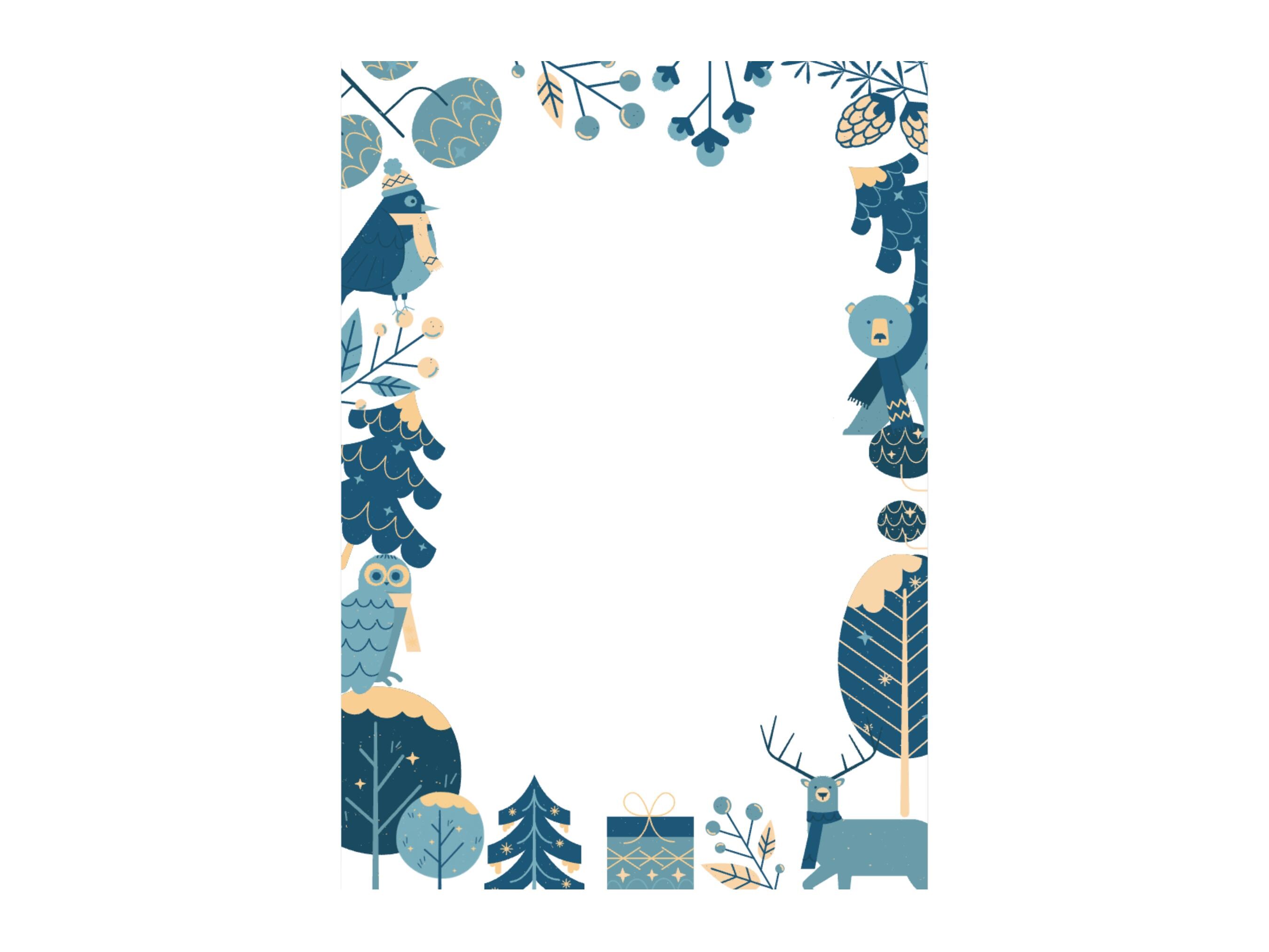 Festive Christmas Page Border A4 Digital Download Holiday-themed ...