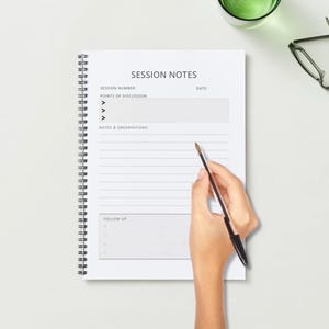 Therapy Session Notes Template for Therapists & Counsellors | Printable ...