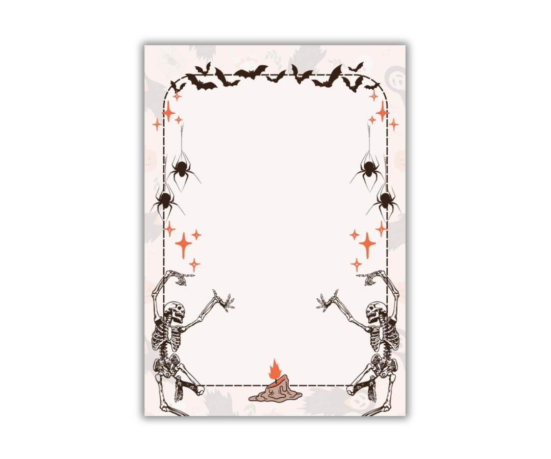Spooky Halloween Border Stationery | Printable Writing Paper (digital ...