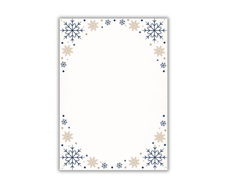 Christmas Page Border | Snowflake Stationery Template (digital Download ...