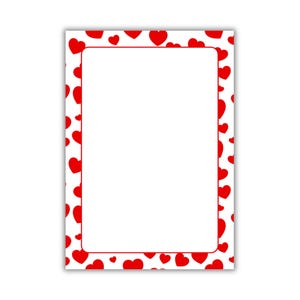 Valentine's Day Heart Page Border Set: Romantic A4 PDF Template ...