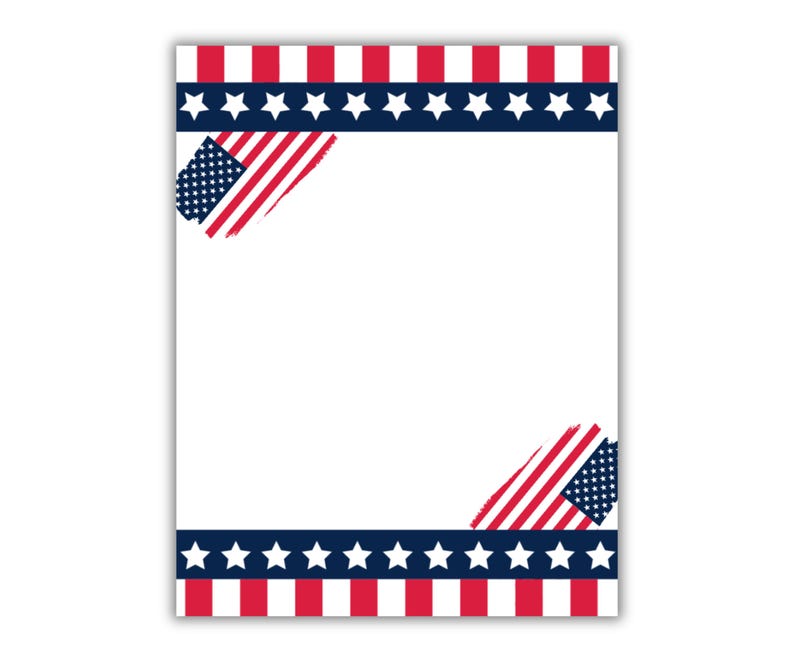 4th of July Page Border PNG | Independence Day Stationery Printable ...