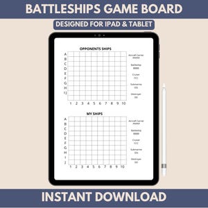 Digital Battleships Game Template Classic Battleship Game Family Game ...