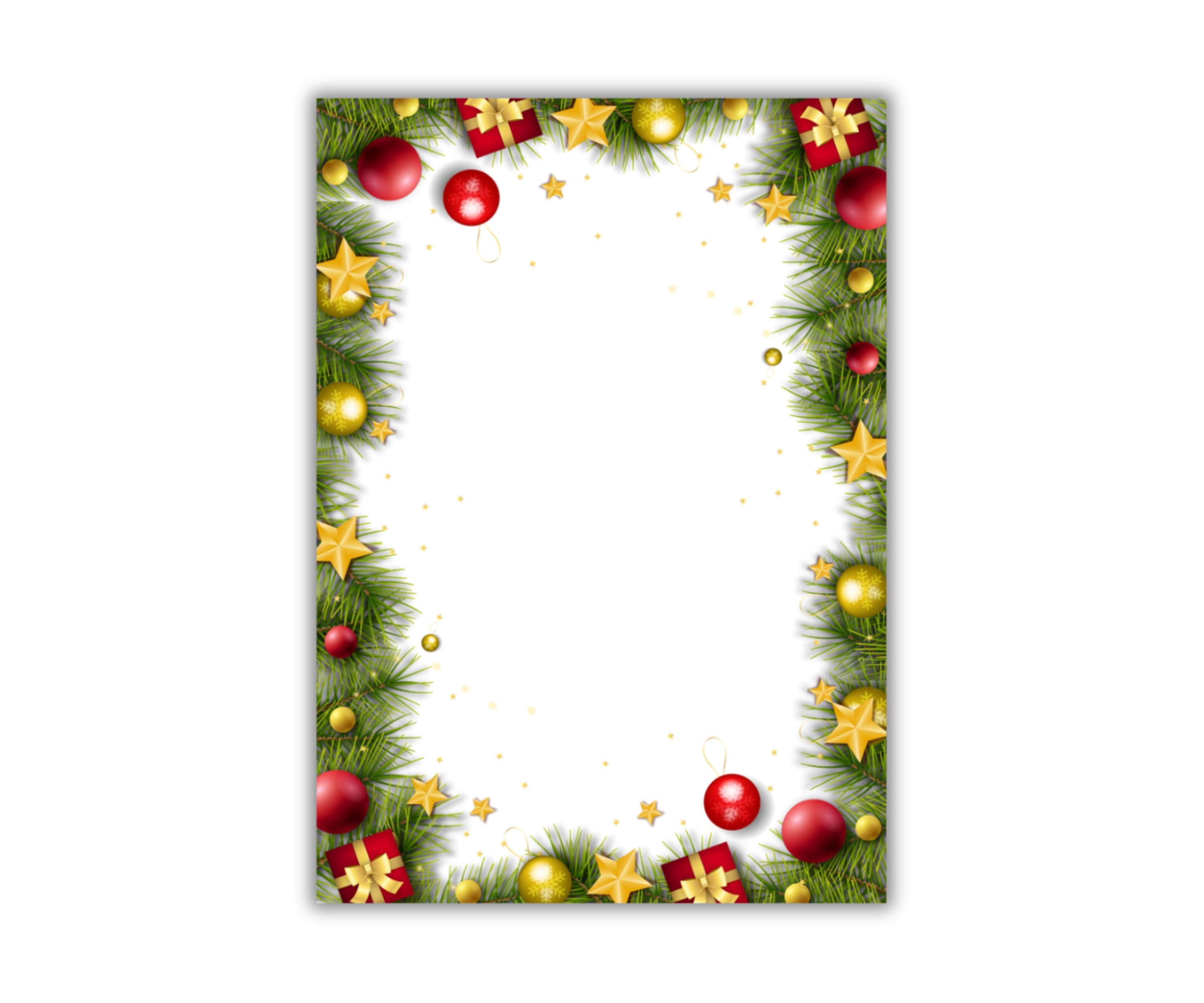 Christmas Page Border | Festive A4 Stationery (digital Download) - Etsy