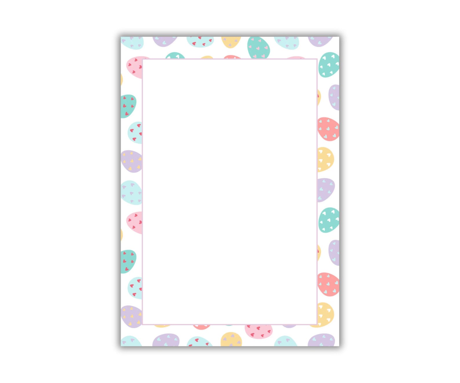 Easter Page Border PNG A4 & US Letter Size | Easter Eggs, Bunnies ...