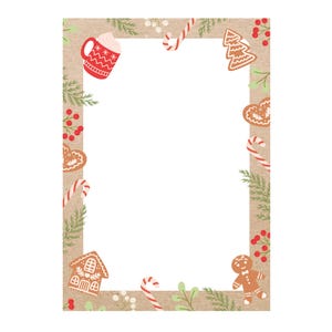 Christmas Page Border: Holiday Stationery Templates (A4 Digital ...