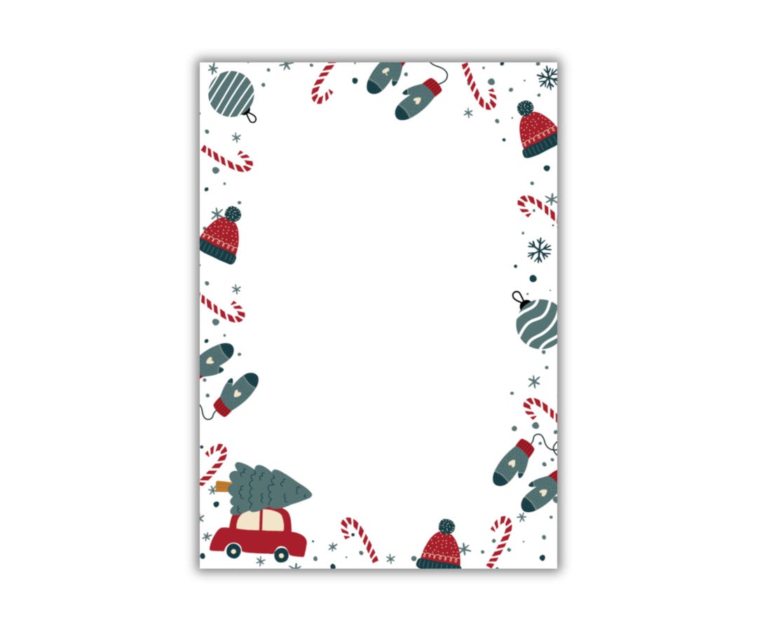 Christmas Page Border | Holiday Stationery Template (digital Download ...