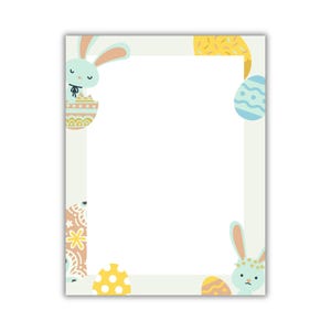 Easter Page Border PNG A4 & 8.5" X 11" US Letter | Easter Eggs, Bunnies ...