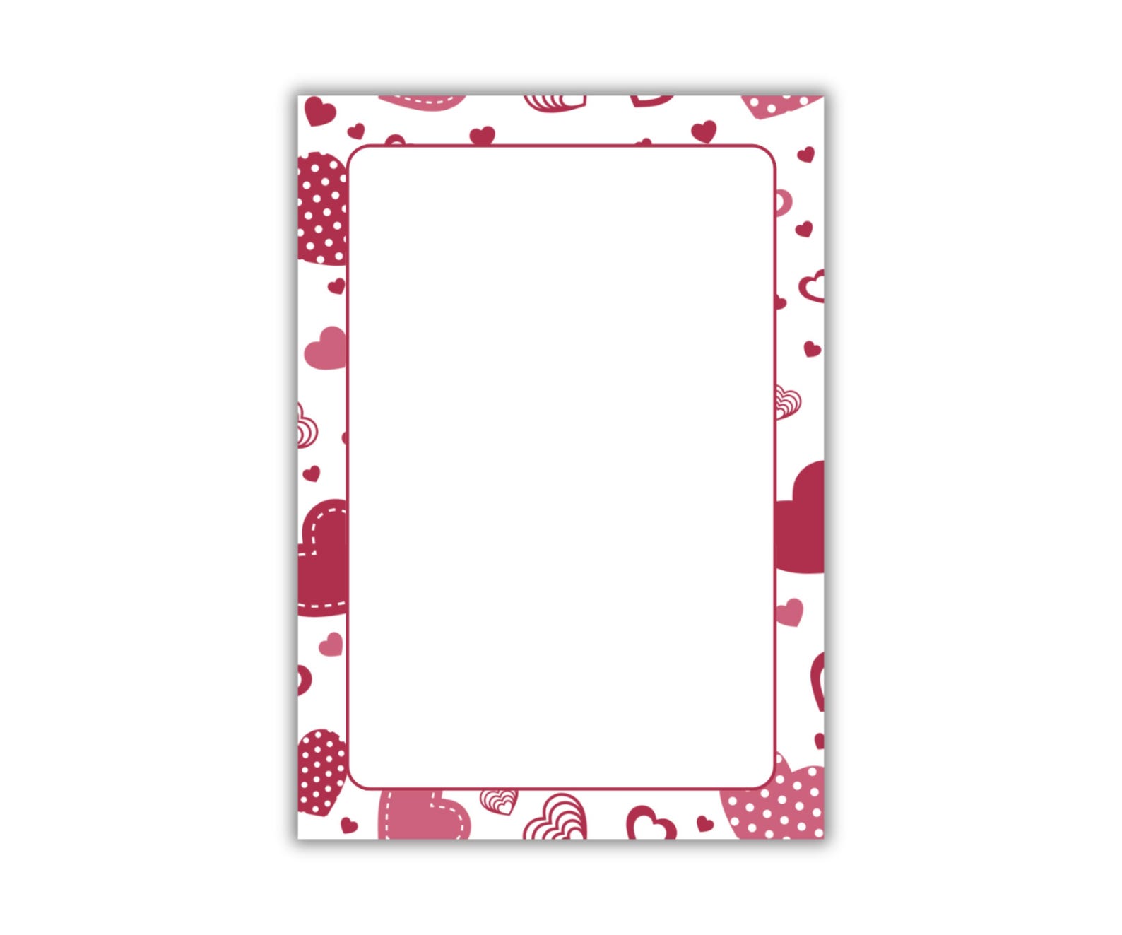 Valentine's Day Heart Page Border Set: Romantic A4 PDF Template ...