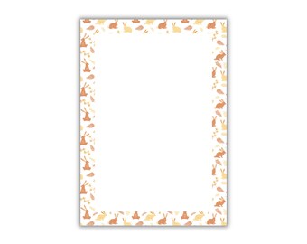 Easter Page Border PNG A4 & 8.5" X 11" US Letter | Easter Eggs, Bunnies ...