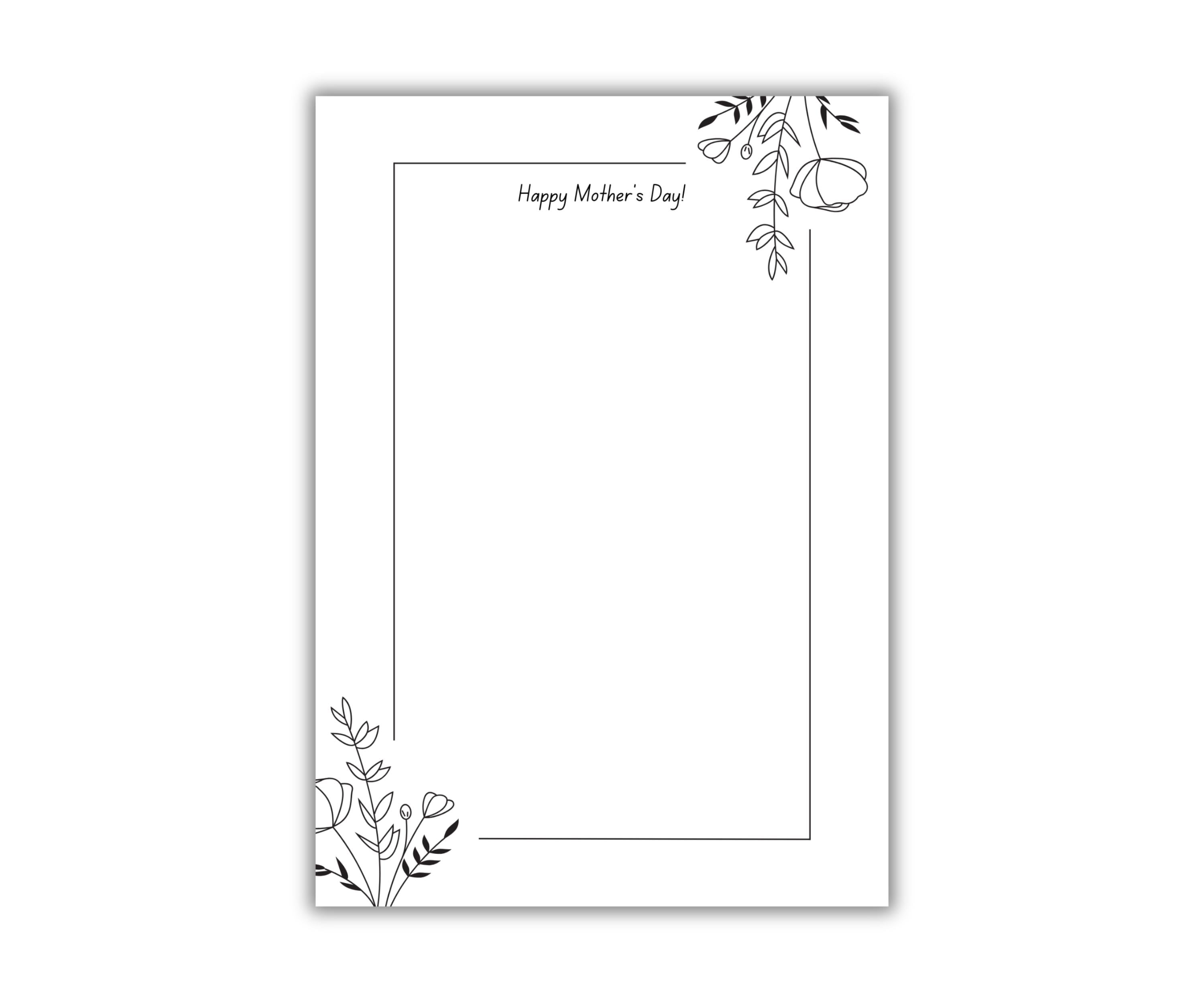 Mother's Day Page Border Design - A4 & US Letter Size Digital Download ...