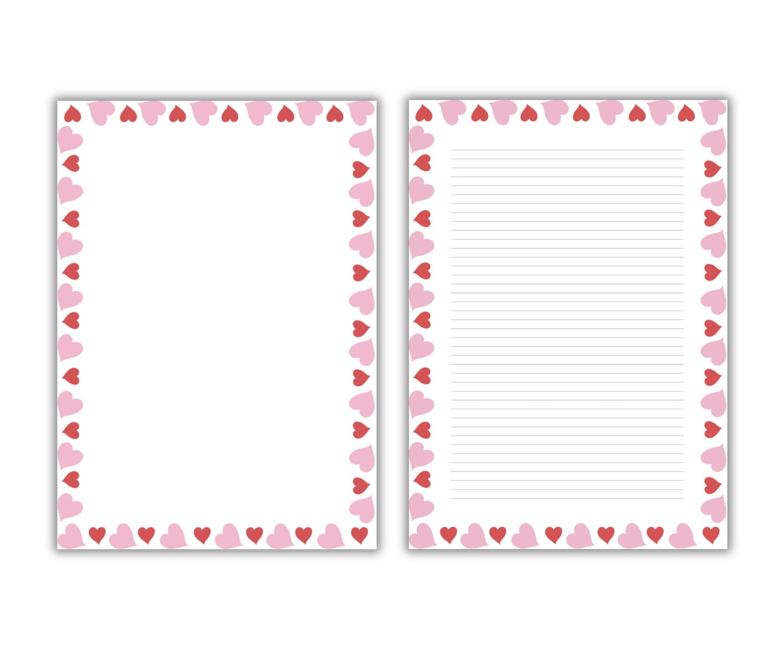 Valentine’s Day A4 Page Border Printable | Romantic Love PDF Frame for ...