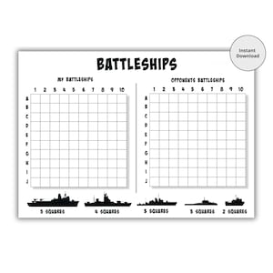 Printable Battleship Game for Kids | Screen-free Travel & Family Game ...