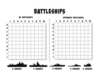 Classic Battleship Digital Game Template Instant Download Printable PDF ...