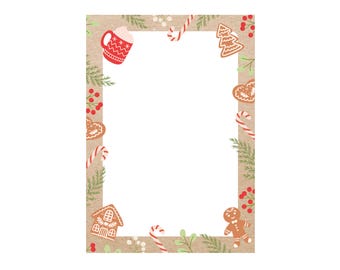 Festive Christmas Page Border | A4 Digital Download | Holiday-themed ...