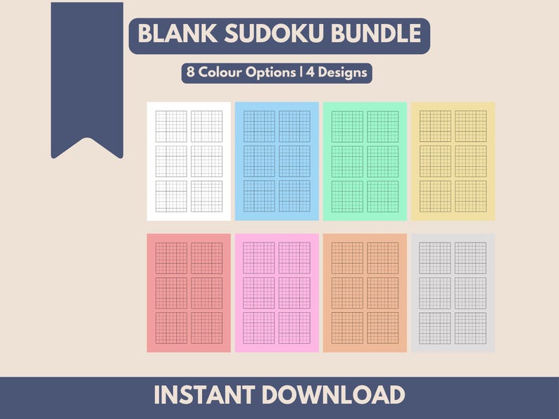 Blank Sudoku Template Bundle Sudoku Grid Template Instant Download ...