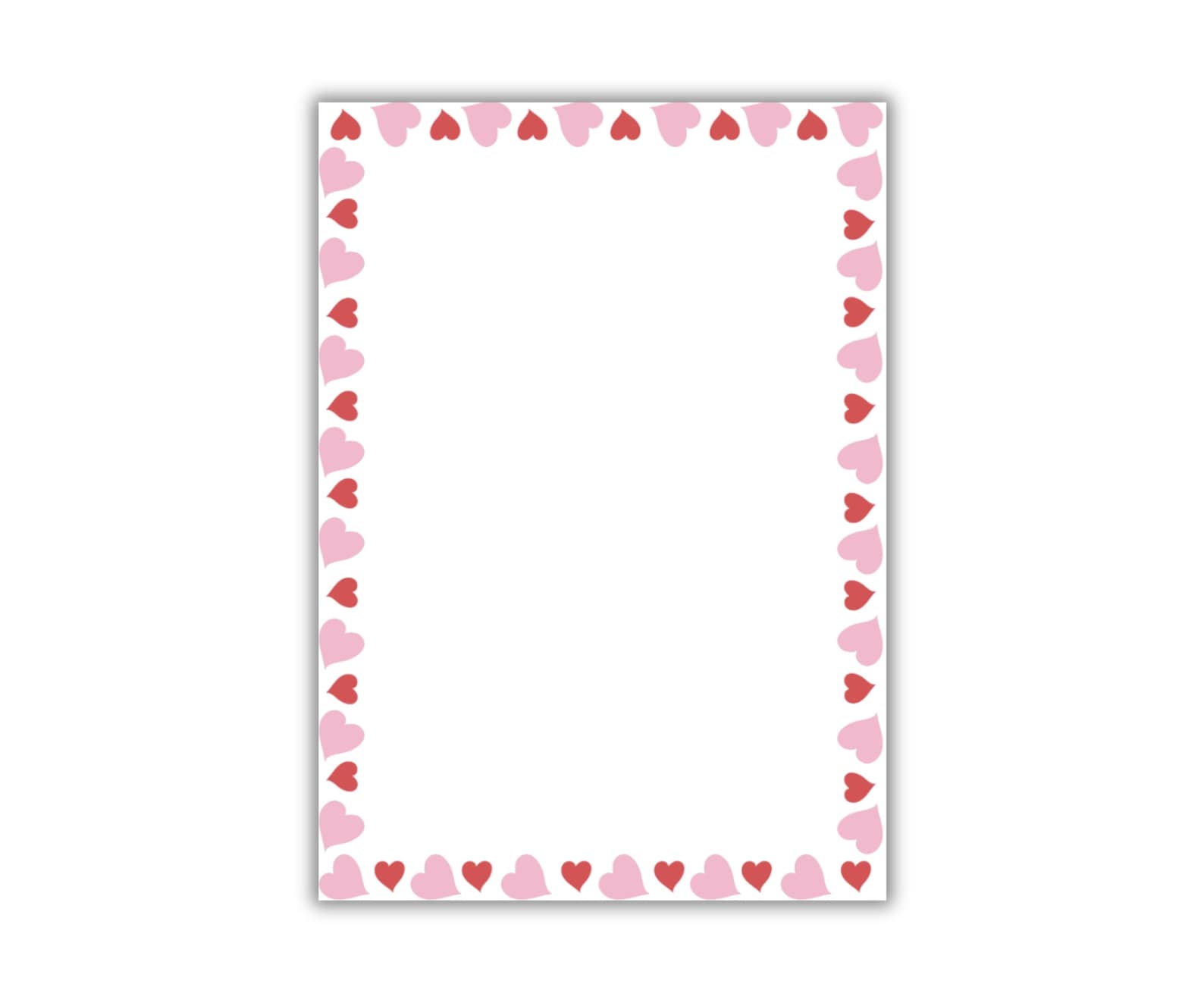 Valentine's Day Heart Page Border Set: Romantic A4 PDF Template ...