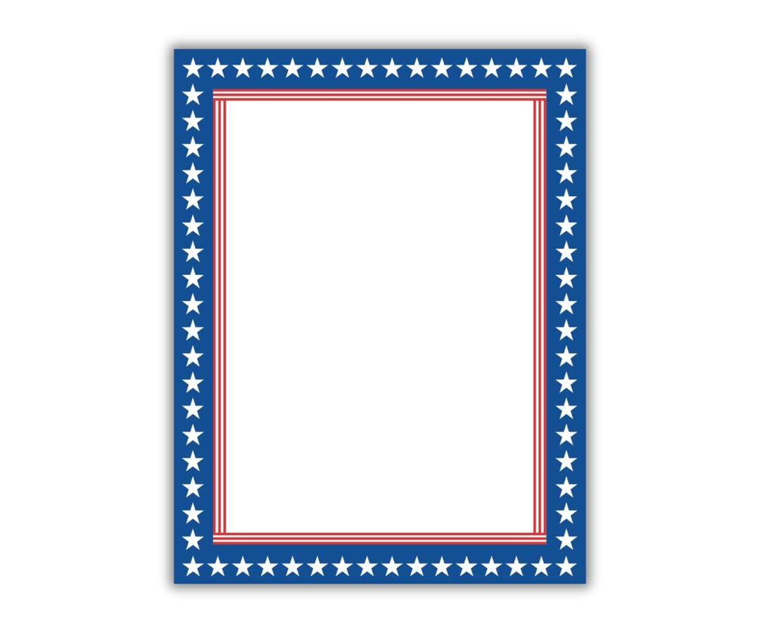 4th of July Page Border: Patriotic Stationery (digital Download) - Etsy