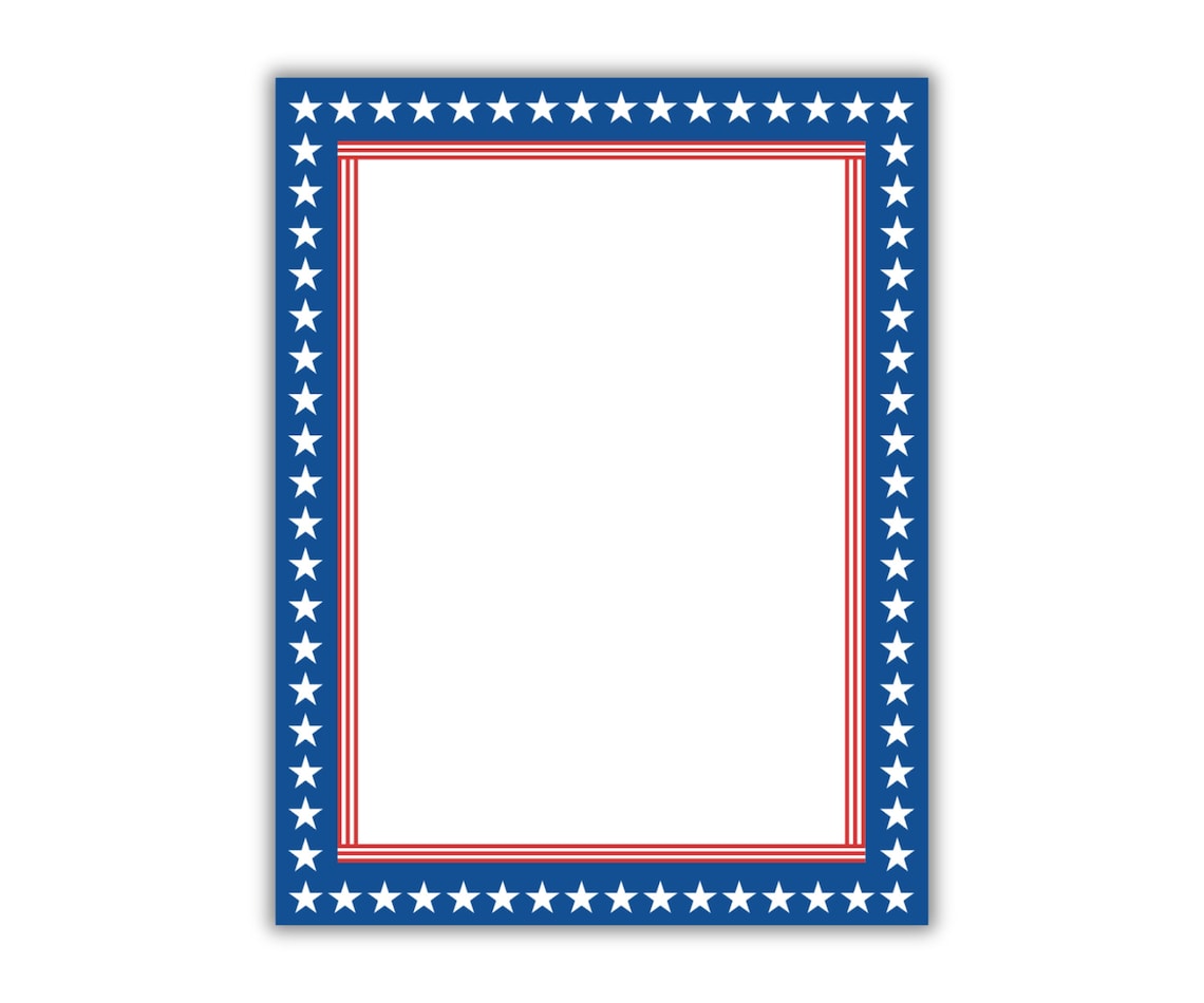4th of July Page Border: Patriotic Stationery (digital Download) - Etsy