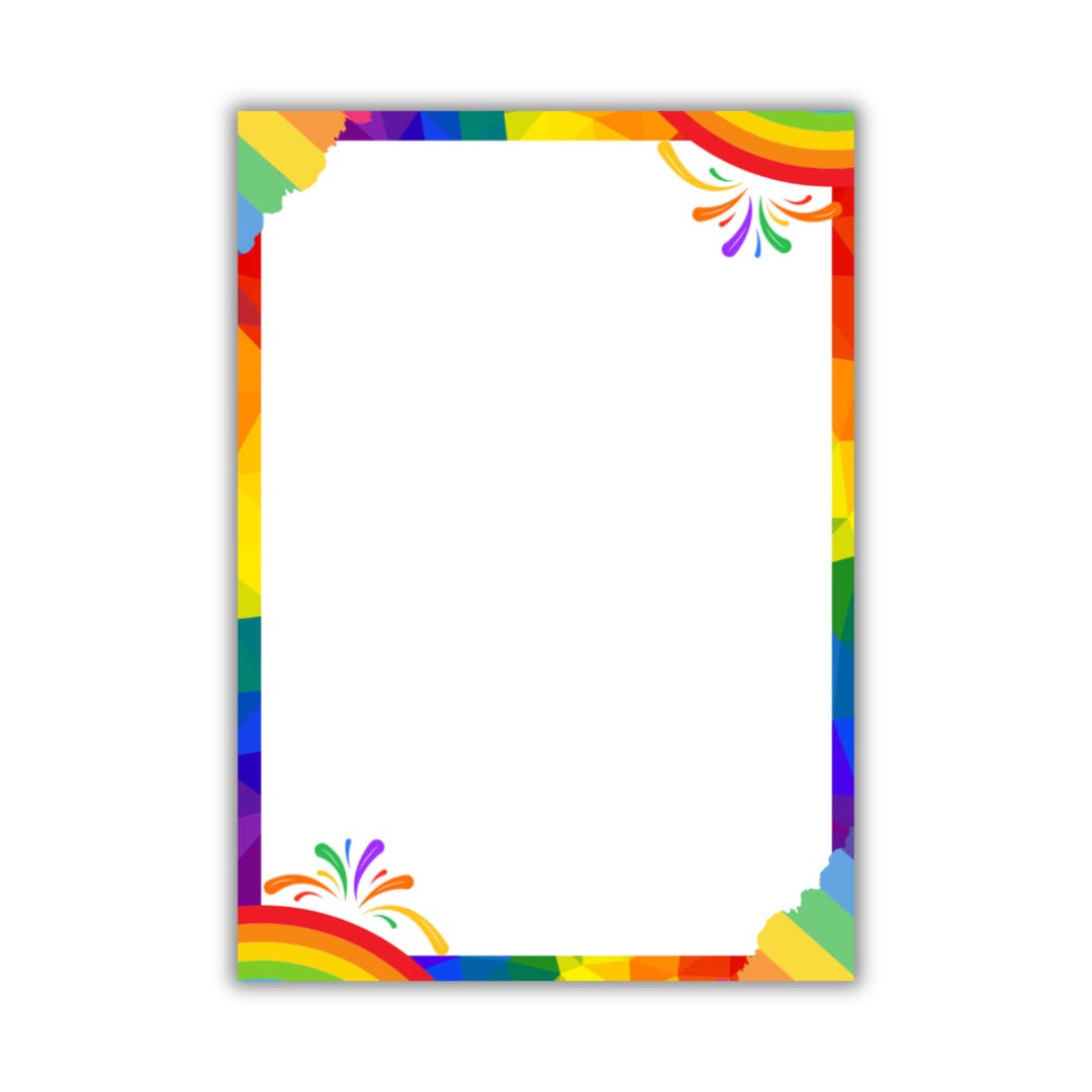 Rainbow Pride Page Border: LGBTQ+ Printable Frame (A4 & US Letter ...