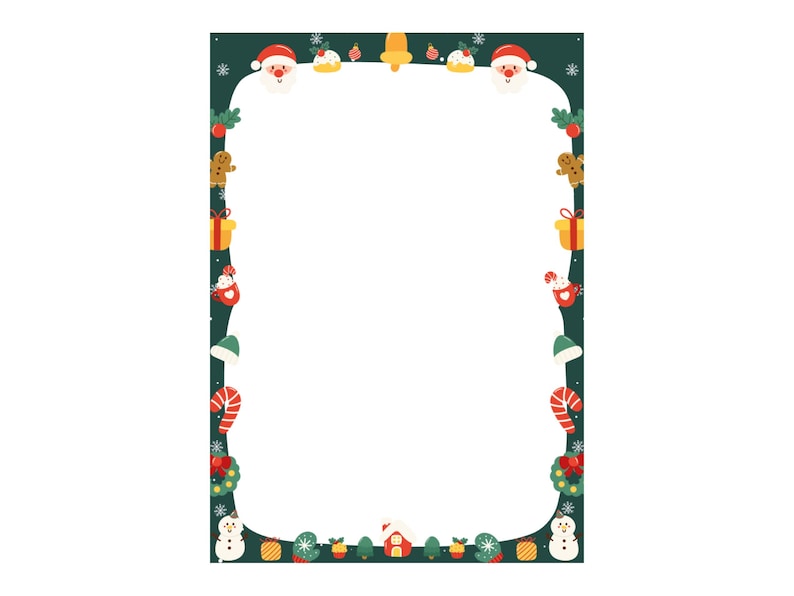 Festive Christmas Page Border A4 Digital Download Holiday-themed ...