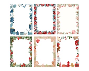 Festive Christmas Page Border | A4 Digital Download | Holiday-themed ...