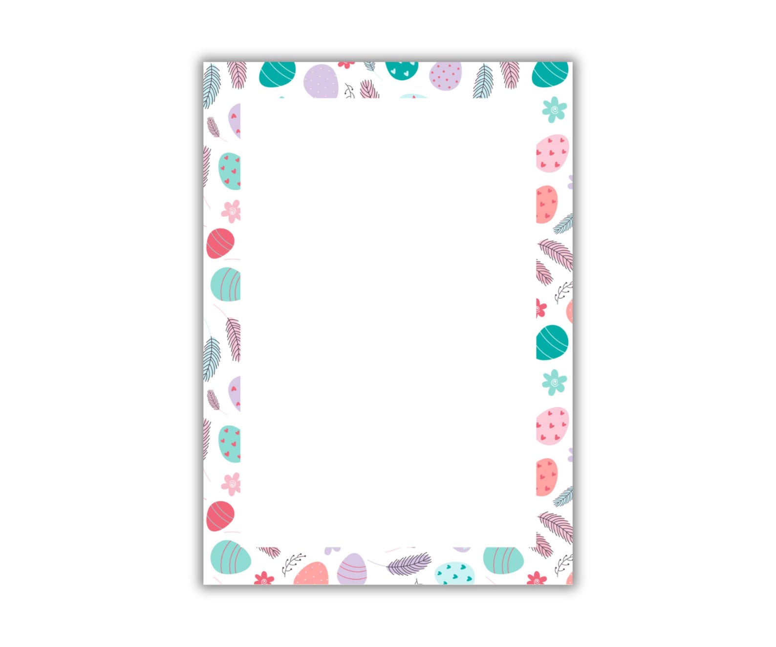 Easter Page Border PNG A4 & US Letter Size | Easter Eggs, Bunnies ...