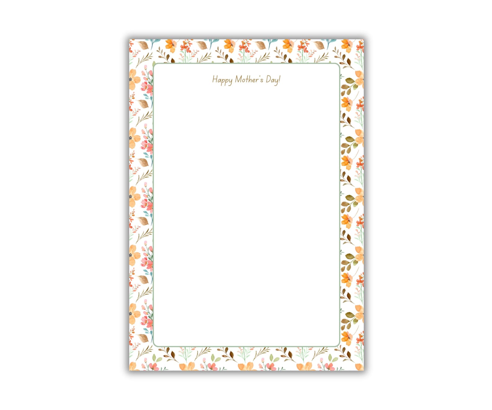 Mother's Day Floral Page Border Set: Printable Card Design (digital ...